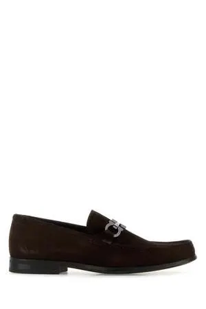 FERRAGAMO Grandioso Suede Loafers - Brown