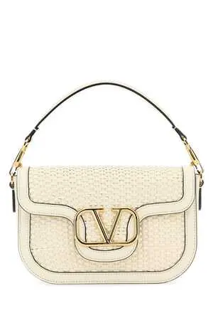 Valentino Garavani Alltime Mini Ivory Leather Shoulder Handbag 23.5cm X 18cm X 8cm - White