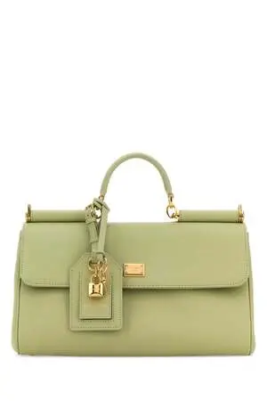 Dolce & Gabbana Leather My Sicily Handbag, 30cm Width - Green