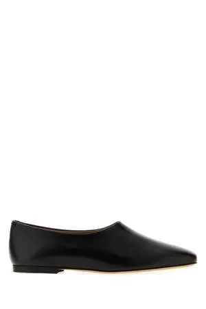 JIL SANDER Leather Ballerinas - Black