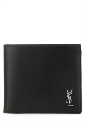 Saint Laurent Leather Wallet 11 Cm X 9.5 Cm X 1.5 Cm - Black
