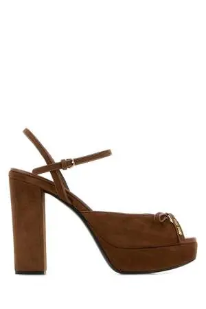 Miu Miu Suede Platform Sandals With 11 Cm Heel