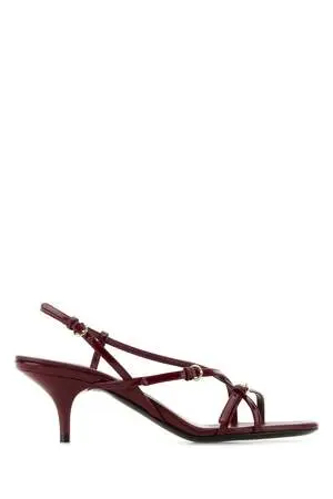 Miu Miu Leather Sandals With 5.5 Cm Heel - Purple