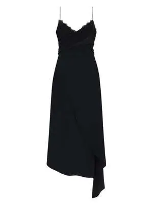 Moschino Asymmetrical Draped Slip Dress - Black