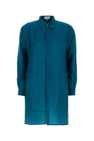 THE ROSE IBIZA Silk Shirt Dress - Blue