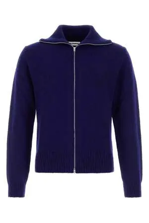 JIL SANDER Wool-blend Cardigan - Blue