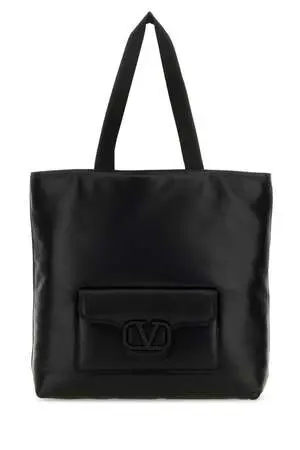Valentino Garavani Nappa Leather Shopping Handbag For - Black