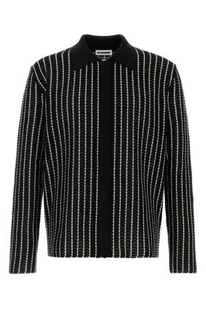 JIL SANDER Embroidered Crochet Cardigan - Stripped