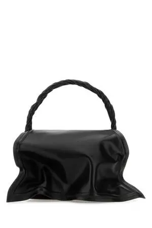 Y/project 23 Cm Leather Handbag With Silver-tone Hardware - Black