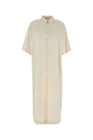 Carven Satin Shirt Dress - White