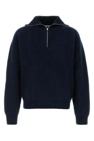 JIL SANDER 100% Wool Polo Shirt - Blue