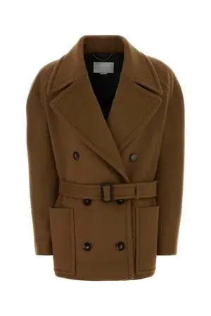 Stella McCartney Double Breasted Wool Jacket With Belt