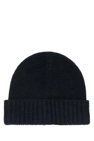 MOORER 100% Cashmere Beanie Hat - Blue