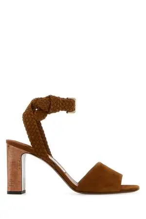 JIMMY CHOO Jimmy Choo Rori 85 Suede Strappy Sandals Camel