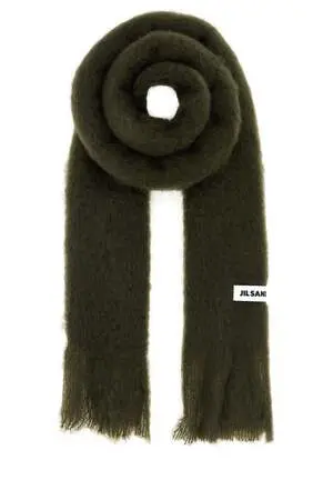 JIL SANDER 200 X 25 Cm Mohair Blend Scarf - Green