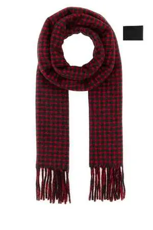 JIL SANDER Embroidered Virgin Wool Scarf With Pattern, 140 Cm X 25 Cm - Checked