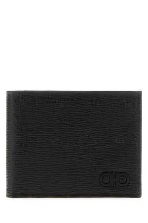 FERRAGAMO No Brand Allowed; So: 11 Cm Leather Wallet With Enameled Metal Details - Black