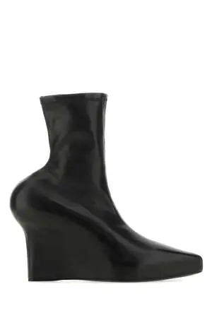 Givenchy Nappa Leather Wedge Ankle Boots - Black
