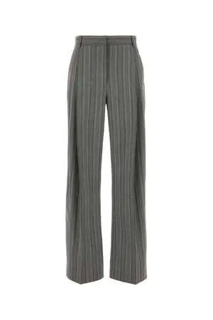 Stella McCartney Embroidered Wool Striped Tailored Trousers