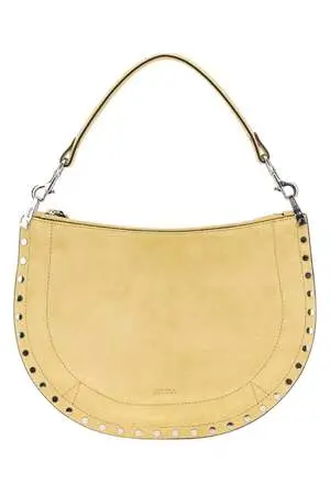 Isabel Marant Étoile Mini Suede Oskan-style Shoulder Handbag With Antiqued Gold-tone Hardware - Yellow