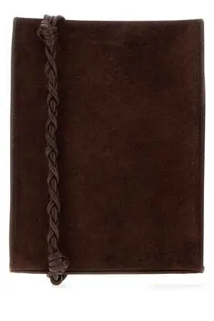 JIL SANDER Suede Small Tangle Shoulder Handbag - Brown