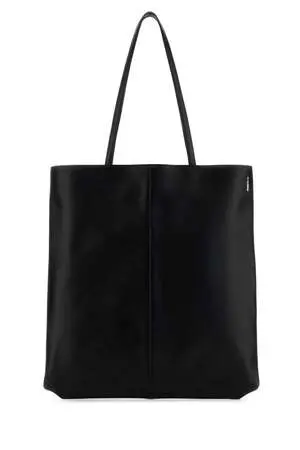 JIL SANDER Leather Linea Shopping Handbag With 35 Cm Width, 39 Cm Height, 4 Cm Depth, 26 Cm Handle - Black