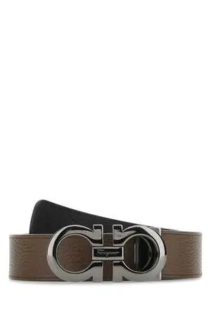 FERRAGAMO Leather Reversible Belt 3.5 Cm - Brown