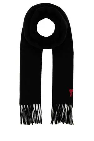 AMI Paris Wool Scarf - Black