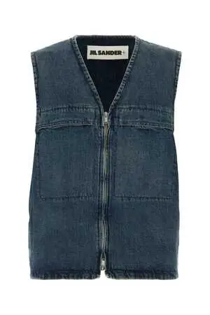 JIL SANDER Denim Vest For - Blue