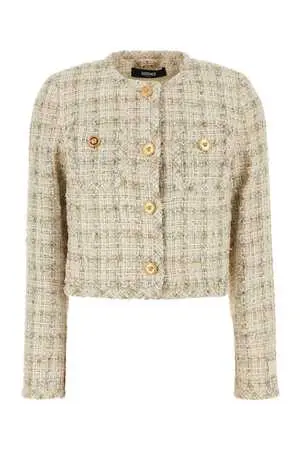 VERSACE Versace Tweed Blazer With Metallic Thread Detail