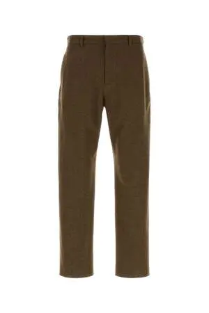 JIL SANDER Felt Wool Pant - Brown
