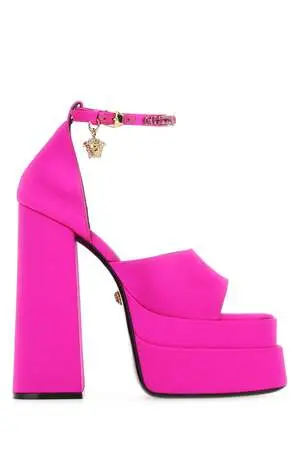 Versace Medusa Aevitas Satin High-heel Sandals With 16 Cm Heel And 6 Cm Platform - Pink