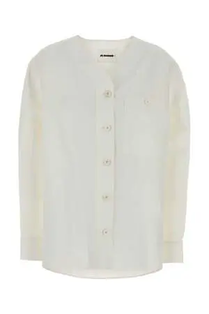 JIL SANDER Linen-blend Oversize Shirt - White
