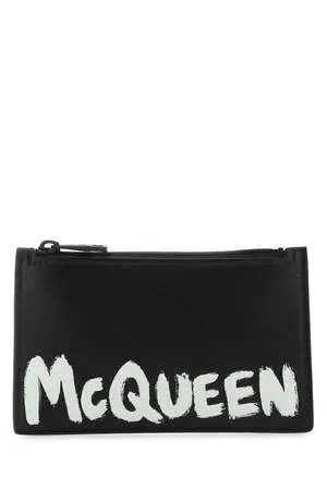 Alexander McQueen Mini Leather Card Holder - Black