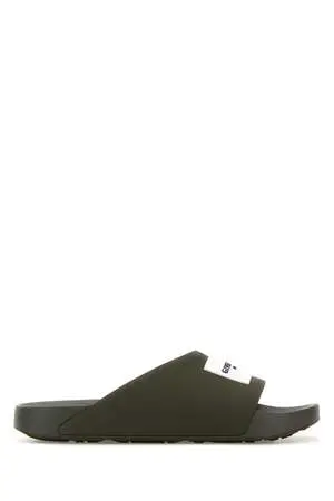 Givenchy Rubber Label Slippers - Green