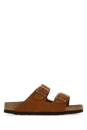 BIRKENSTOCK Birkenstock Arizona Suede Mini Slide Slippers (Unisex) Camel