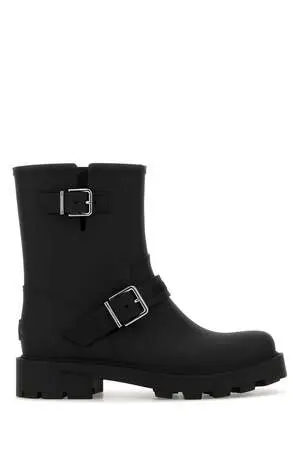 JIMMY CHOO Biker Rain Ankle Boots In Rubber