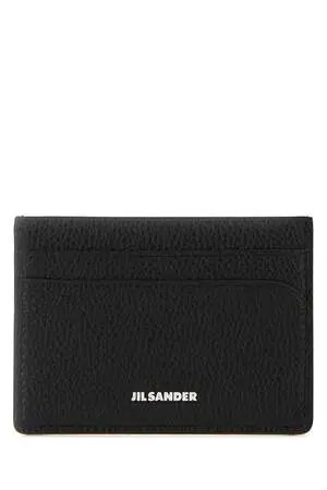 JIL SANDER Mini Leather Card Holder - Black