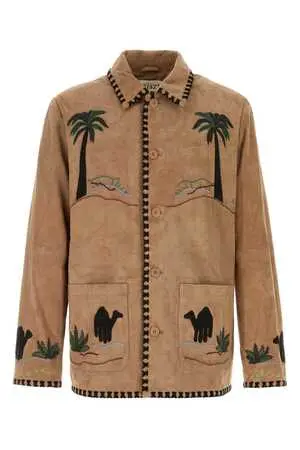 BAZISZT Suede Leather Fuga Jacket With Desert Embellishments
