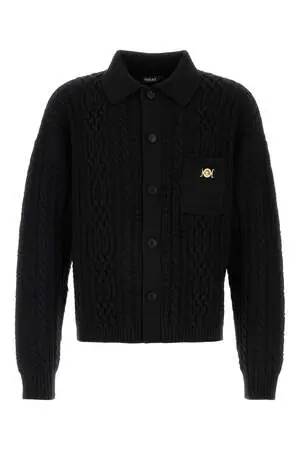 Versace Pure Virgin Wool Cardigan - Black