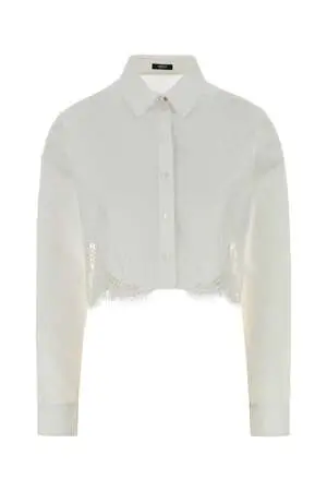 Versace Cotton-blend Poplin Shirt With Lace Trim
