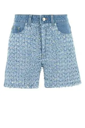 Stella McCartney Denim Shorts With Textured Weave