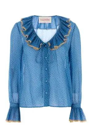 Valentino Garavani Silk Blouse With Tassel Detail - Printed