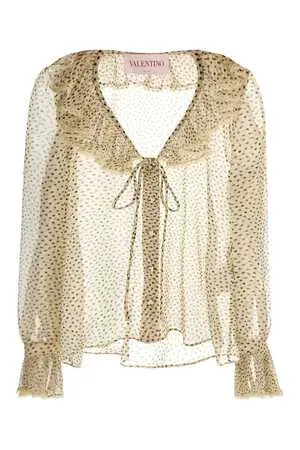 Valentino Garavani Georgette Silk Shirt For - Printed