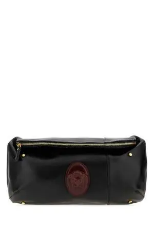 Versace Nappa Leather Lou Mini Belt Handbag - Black