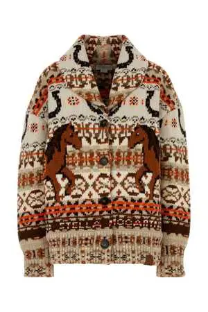 STELLA MCCARTNEY Stella Mccartney Embroidered Wool Fair Isle Oversize Cardigan