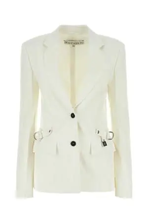 JW Anderson Stretch Wool-blend Blazer - White