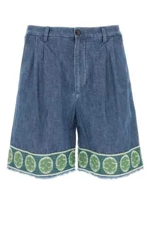 Valentino Garavani Denim Bermuda Shorts For - Light Blue