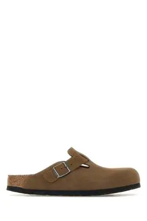 BIRKENSTOCK Suede Boston Slip-on Slippers - Brown