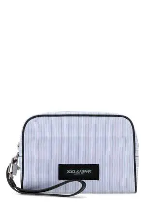 Dolce & Gabbana Embroidered Poplin Mini Clutch Bag 22cm X 15cm X 7cm - Stripped